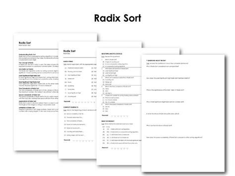 Radix Sort Teaching Resources
