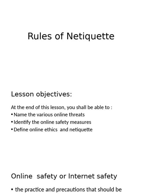 Rules Of Netiquette L2 Pdf Malware Computer Virus