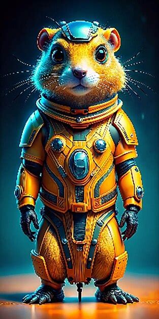 Premium Photo Cool Gopher In Cyber Costume Hyper Realistic High Detailization