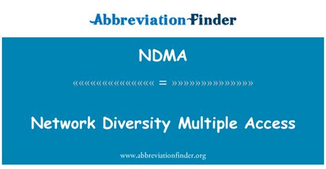 คำจำกัดความของ Ndma เครือข่ายความหลากหลายทางชีวภาพเข้า Network Diversity Multiple Access