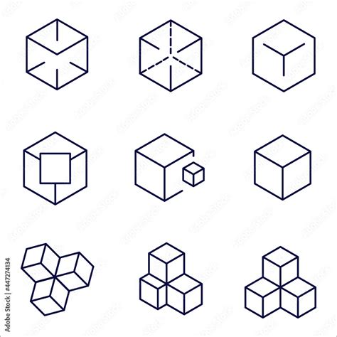 Cube Icon Set Cube Icon Pack Symbol Vector Elements For Infographic Web Stock Vector Adobe Stock