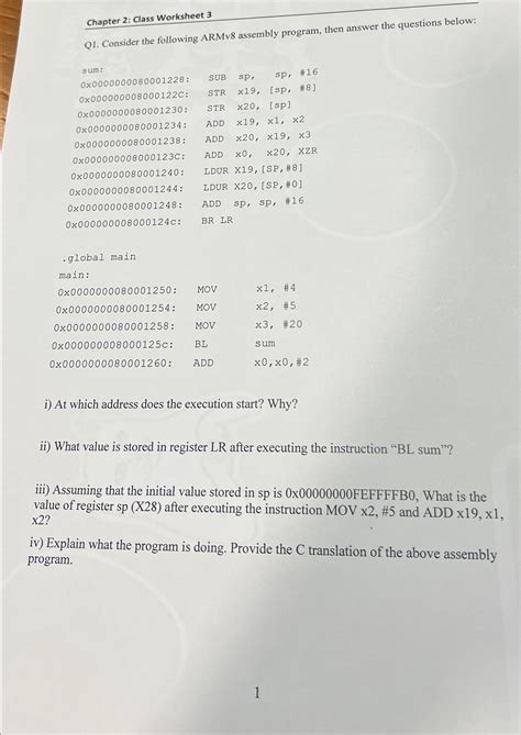 Solved Chapter 2 Class Worksheet 3q1 ﻿consider The