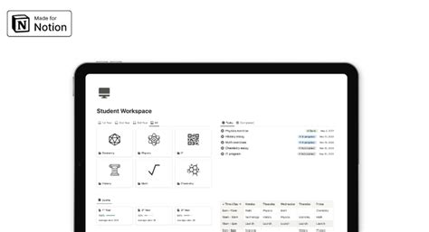 Free Notion Student Workspace