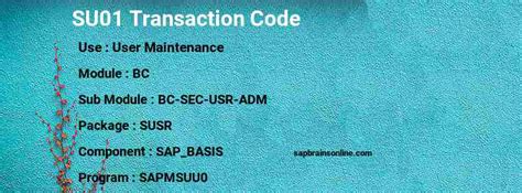 su01 sap tcode for user maintenance