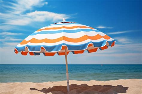 Premium Photo Beach Umbrella For Summer Striped