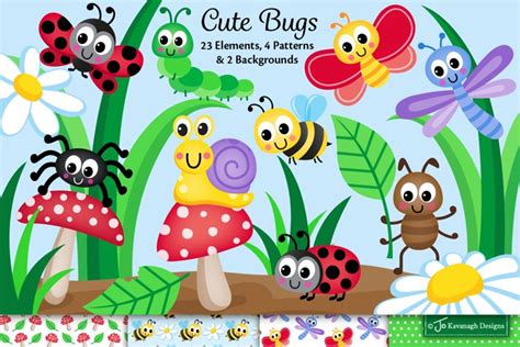Cute Bugs Clipart Graphics And Illustrations Insects C45