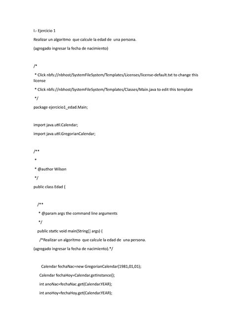 Ejercicios De Practica Java I Ejercicio 1 Realizar Un Algoritmo Que