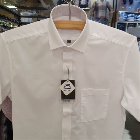 엘르셔츠 구김 적은 이지케어 기본 흰색 일반핏 반팔 와이셔츠 E213r44121 이랜드몰