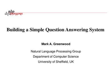 PPT Building A Simple Question Answering System PowerPoint Presentation ID