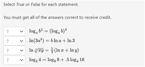 solved select true or false for each statement you must get