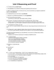 Unit 3 Reasoning And Proof Docx Unit 3 Reasoning And Proof 3 A Conditional Has A N Truth