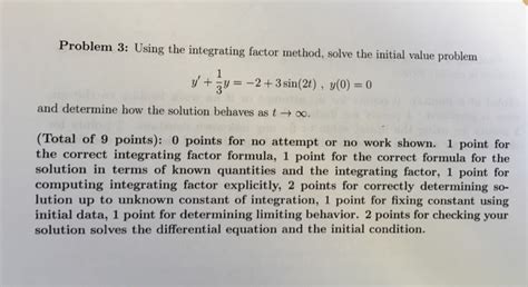 solved using the integrating factor method solve the