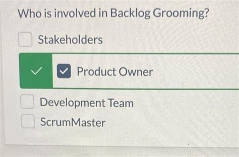 Solved When Does Backlog Grooming Occur During The Sprint Chegg Com