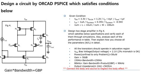 solved design a circuit by orcad pspice which satisfies conditions