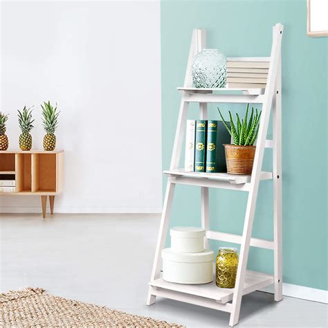 Artiss Bookshelf 3 Tier Display Corner Wall Ladder Shelves Bookcase