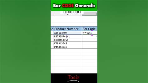 generate bar code in excel dailyshorts exceltips