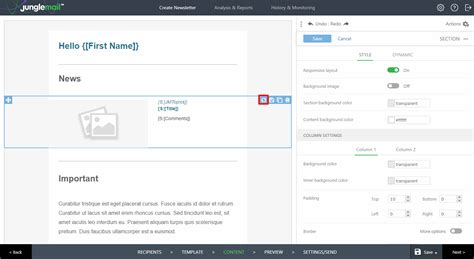 Dynamic Content Junglemail Documentation