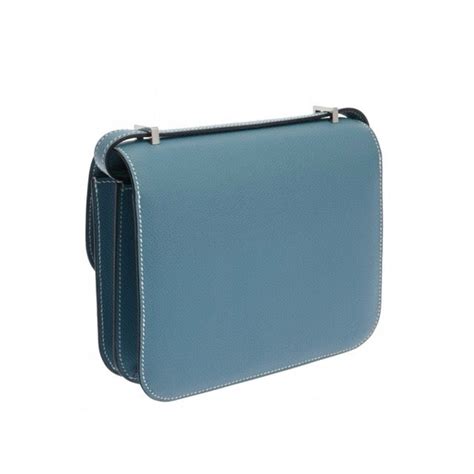 エルメス ミニコンスタンス 18 ミラー ニューブルージーン エプソン シルバー金具 ショルダーバッグ Hermes Mini