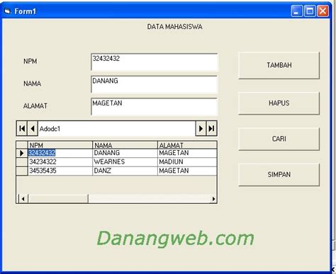 Tutorial Koneksi Adodc Database Ms Access Di Vb6 Danang Subandriyo
