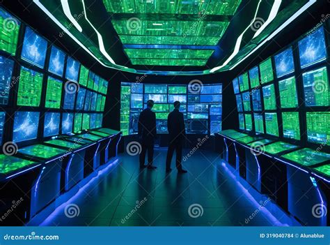 Futuristic Control Room with Digital Displays Stock Photo - Image of interface, digital: 319040784