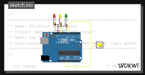 Arduino Light Chaser Wokwi ESP STM Arduino Simulator