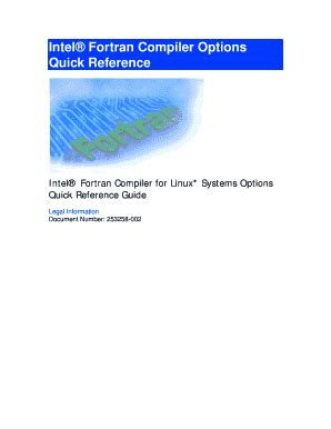 Fillable Online H Eng Cam Ac Intel Fortran Compiler For Linux Systems Options Quick