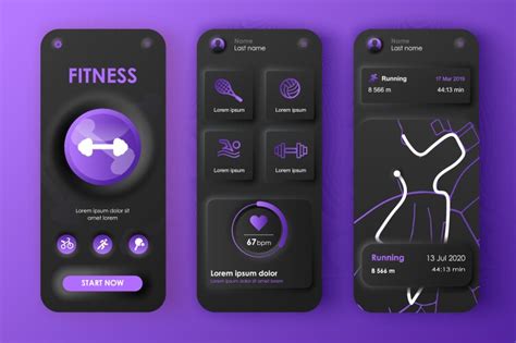 Fitness App Ui Ux Design Concept Royalty Free Vector Image