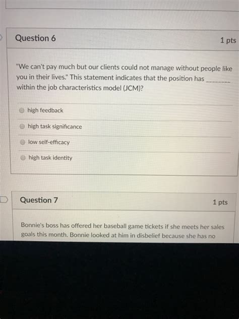 Solved Question 6 1 Pts We Can T Pay Much But Our Clients Chegg Com
