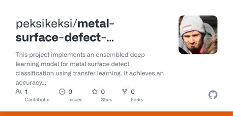Github Peksikeksimetal Surface Defect Classification Model This
