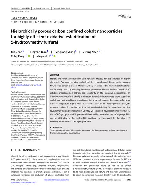 Hierarchically Porous Carbon Confined Cobalt Nanoparticles For Highly Efficient Oxidative