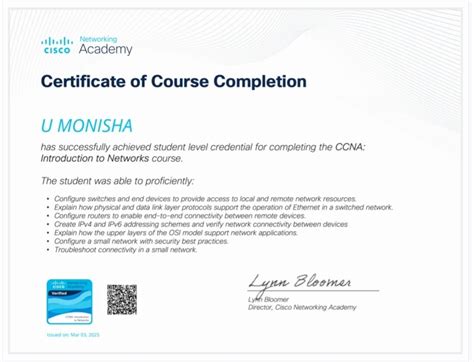 Networking Ciscocertified Continuouslearning Monisha Ulagappan