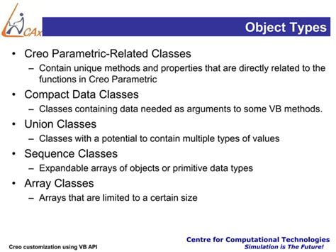 Ptc Creo Customization Using Vb Api Lecture 1 Overview Ppt