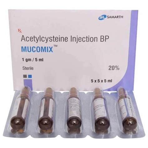 Mucomix Acetylcysteine 1gm Injection Mucinac 5 Ml At ₹ 222 Vial In Nagpur