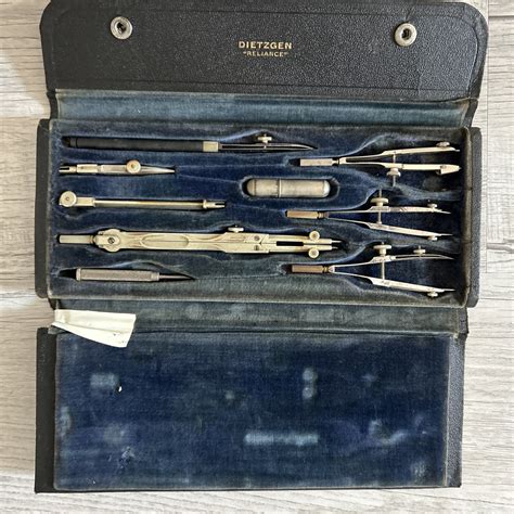 Vintage Dietzgen Reliance Drafting Drawing Set W Case Made In Germany