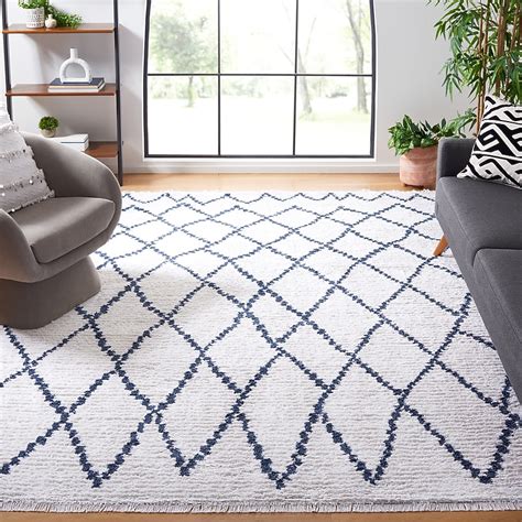 Safavieh Augustine Agt850n Ivory Navy 9ft X 12ft Large Rectangle Rug In