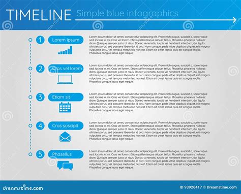 Simple Blue Timeline 11 Infographics Stock Illustration Illustration Of Business Information