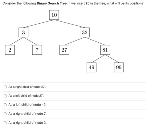 solved consider the following binary search tree if we insert 25