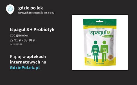 Ispagul S Probiotyk Cena I Dostępność W Aptekach Internetowych I