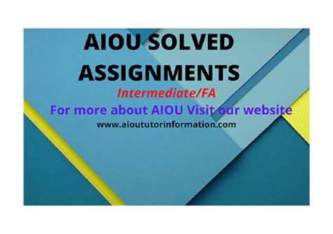 Aiou Solved Assignment Fa Code 357 Autumn 2022