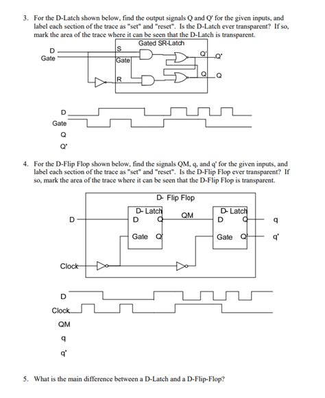 Solved 3 For The D Latch Shown Below Find The Output Chegg Com