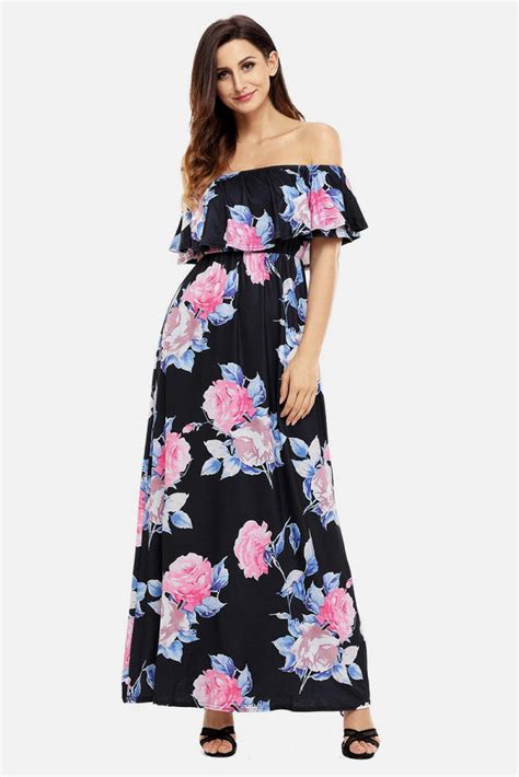 Floral Off Shoulder Maxi Dress La Boutique Dacula