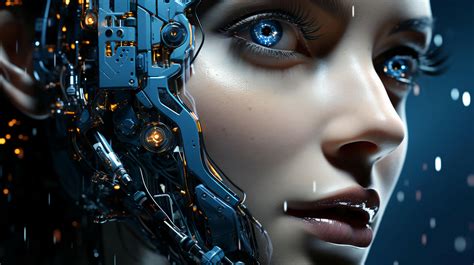 Conexión De Humano Mujer Y Artificial Inteligencia Robot El Concepto