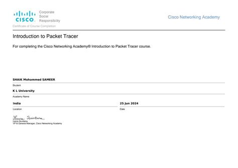 Shaik Mohammed Sameer On Linkedin Cisco Networking Certification It Packettracer