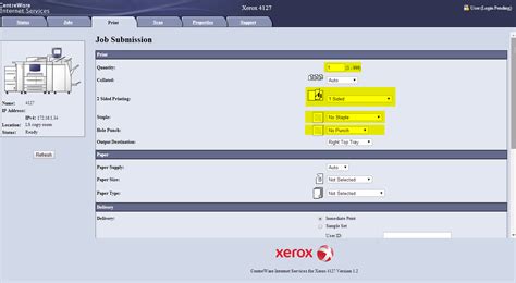 How To Use The Web Printing Interface For The Xerox Copier SHC Support