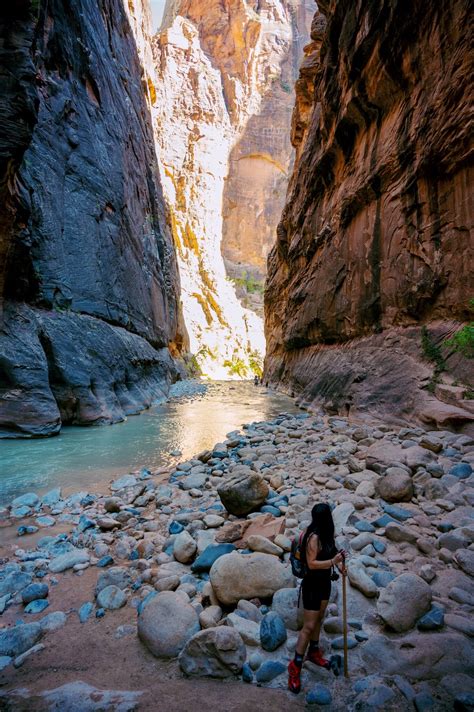 Hiking The Narrows In Zion National Parknational Parks By State Map