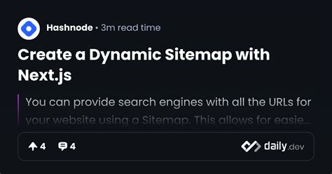 Create A Dynamic Sitemap With Next Js Daily Dev