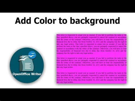 How To Add Color To Background In OpenOffice Writer The Graphic Home