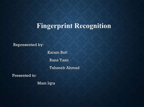 Finger Print Recognition Ppt