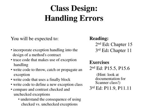 ppt class design handling errors powerpoint presentation free