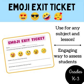 Emoji Exit Ticket By Miss Pop S Place TPT